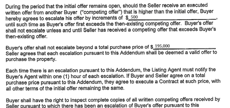New Way to Win a Bidding War in a Seller's Market: An Escalation Clause ...